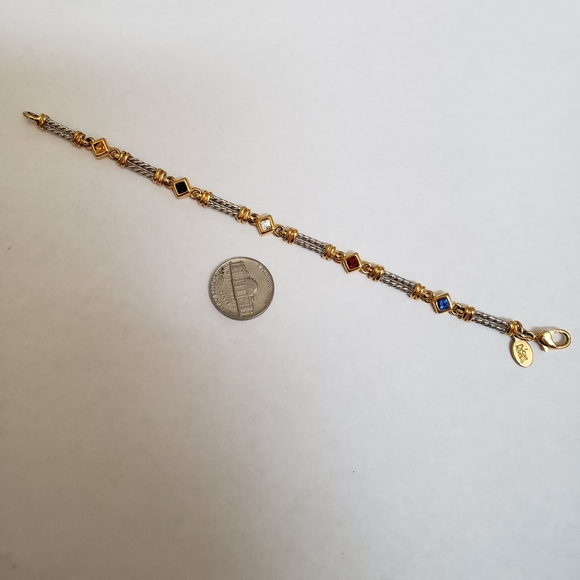 Joan Rivers | Jewelry | Joan Rivers Silver And Gold Gemstone Bracelet ...